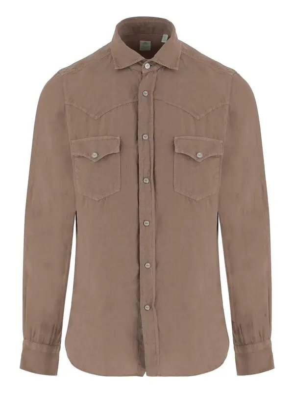 FINAMORE 1925 Linen Shirt - Beige