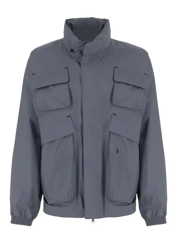 SAVE THE DUCK Nylon Jacket With High Collar And Multi-pocket Design - Blu