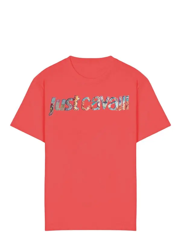 Just Cavalli Cotton T-shirt With Logo Detail - Arancione