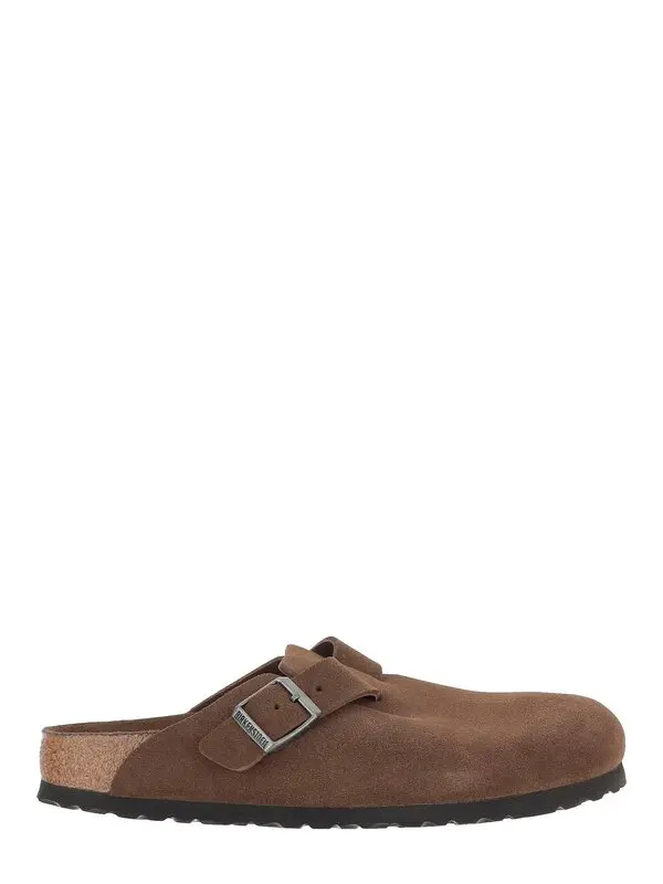 BIRKENSTOCK Boston Suede Clogs - Marrone
