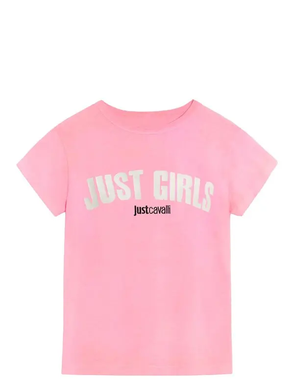 Just Cavalli Cotton T-shirt With Logo - Rosa