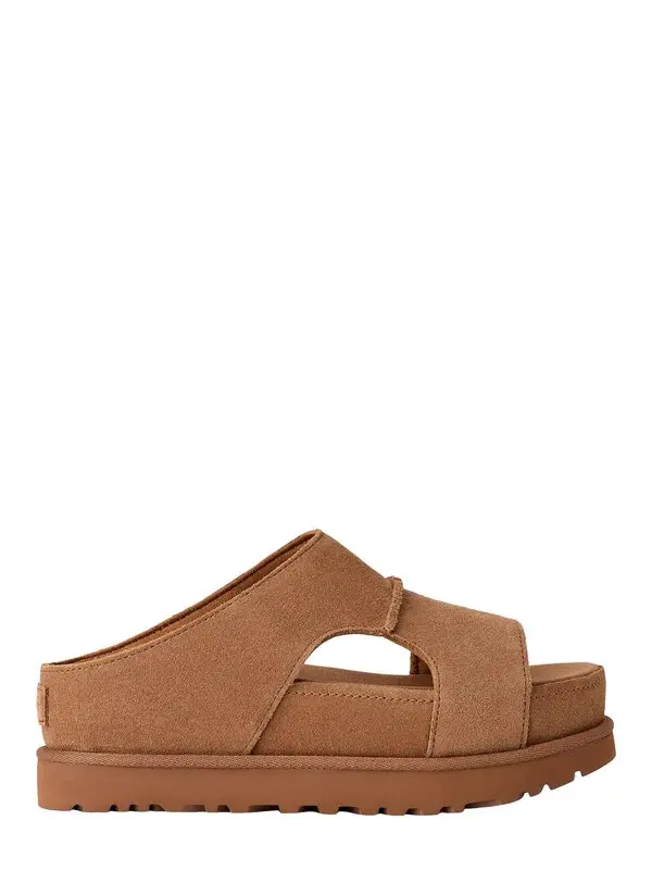 UGG Goldenstar Hi Cutout Suede Sandals - Brown