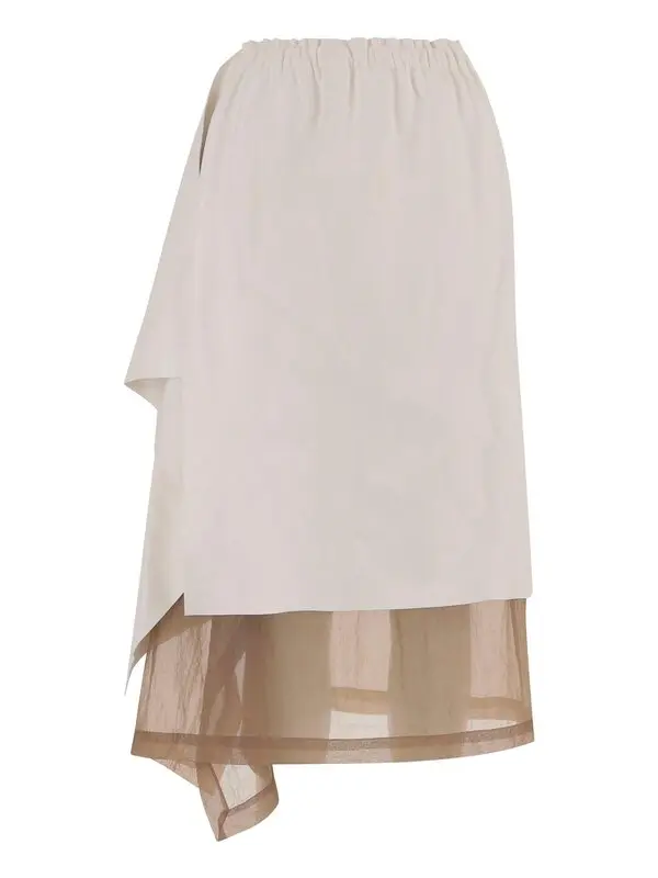 NICCOLO PASQUALETTI Leather Draped Skirt - Beige