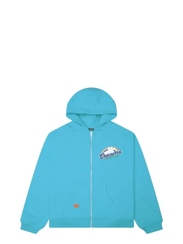 WILLY CHAVARRIA Cotton Zip-up Sweatshirt With Logo Detail - Light Blue