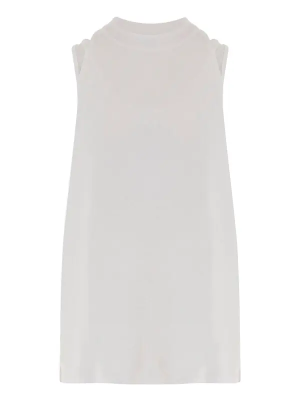 DARKPARK Cotton Tank Top With Fitted Underlay - White