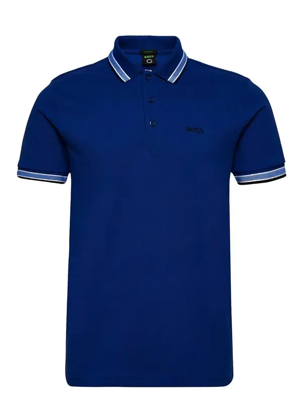 Hugo Boss Cotton Piqué Polo Shirt With Logo - Blue
