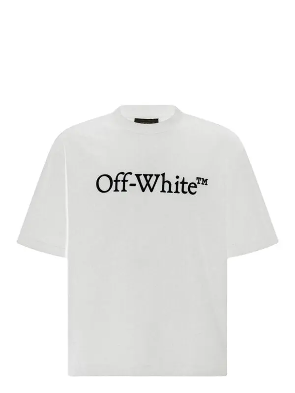 Off-White Cotton T Shirt With Logo - White
