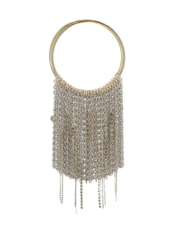 SILVIA GNECCHI Metal Chain Fringe Handbag - Silver