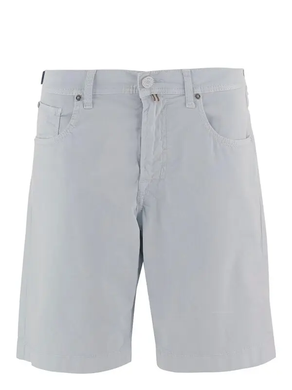Jacob Cohen Stretch Cotton Shorts - Celeste Chiaro