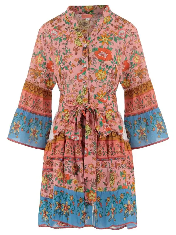 PEP'S CANNES Floral Print Cotton Dress - Red