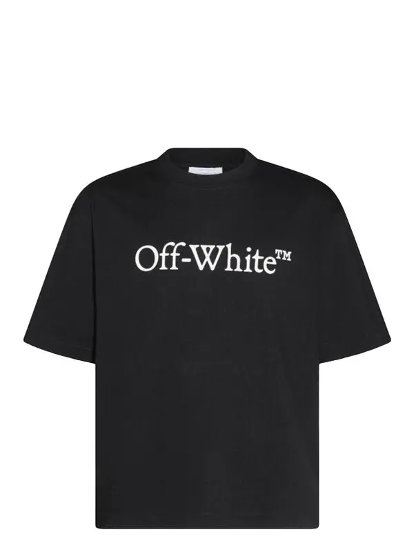 Off-White Cotton T Shirt With Logo - Black