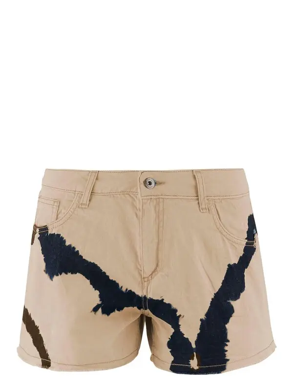 DON'T @ ME Cotton Tie-dye Shorts - Beige