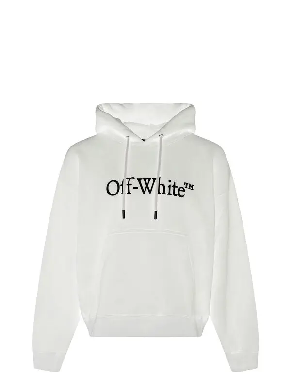 Off-White Cotton Hoodie With Logo - White