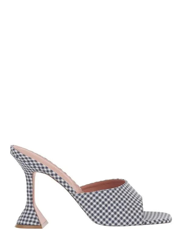 Amina Muaddi Lupita Gingham Fabric And Leather Sandals - Multi