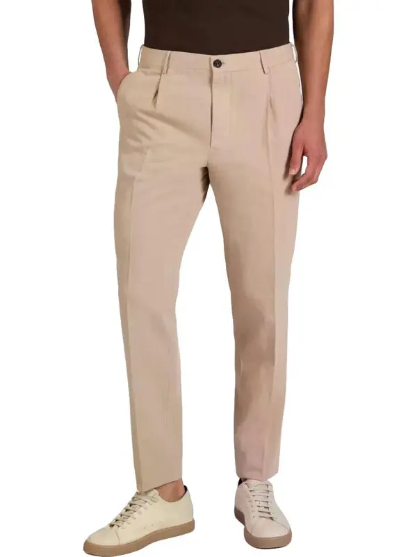 Incotex Tapered Pleated Trousers - Neutrals