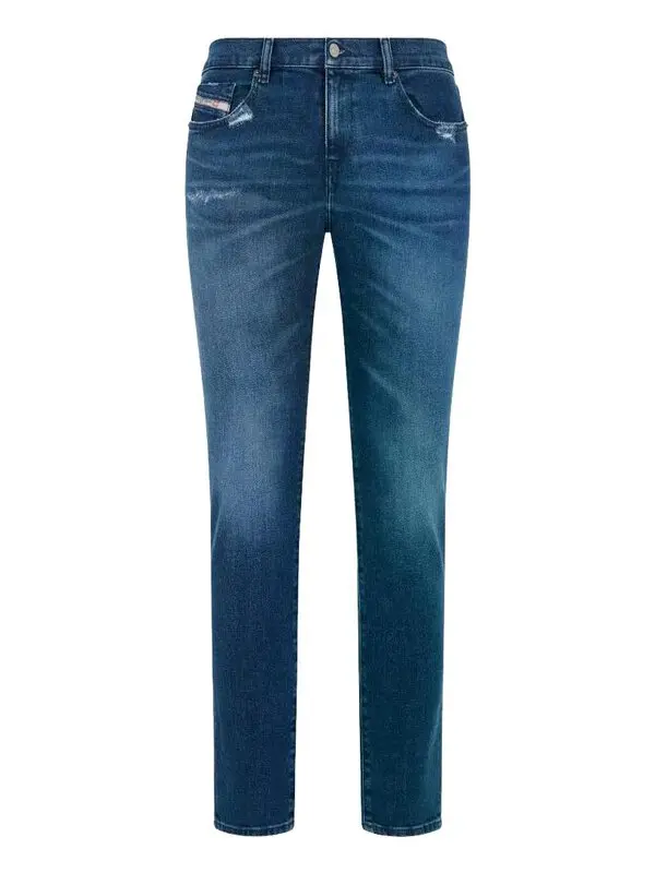 DIESEL® Faded Distressed Slim Fit Jeans - Blue