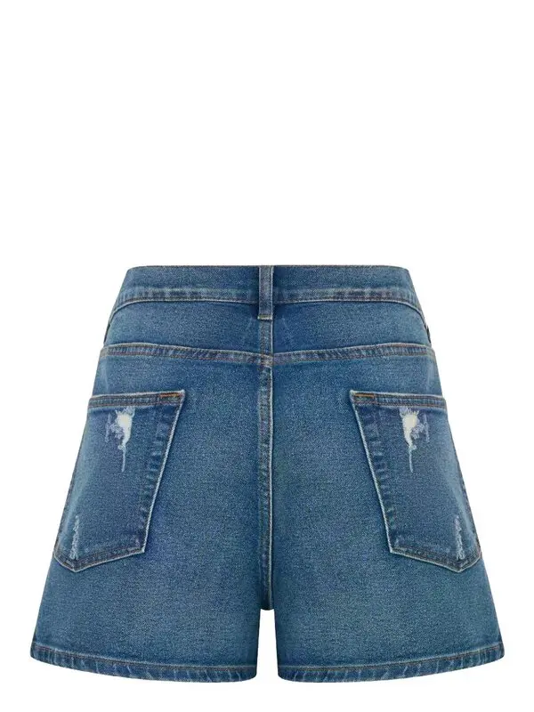 DIESEL® Distressed High-waisted Denim Shorts - Blue