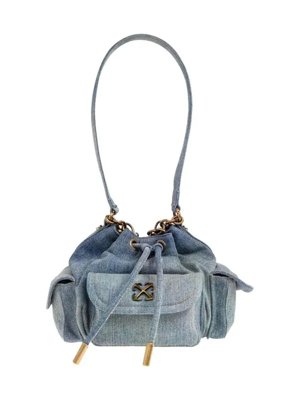 Off-White Dumbo.b Logo-plaque Bucket Bag - Blue