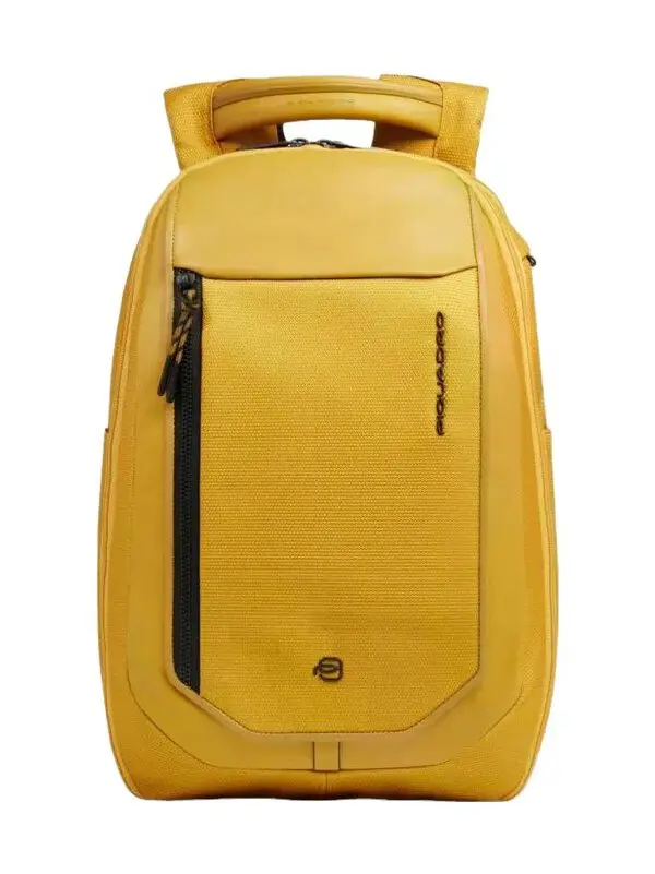 PIQUADRO Logo Lettering Travel Laptop Backpack - Yellow