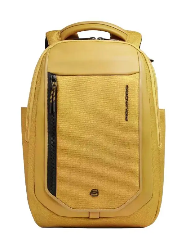 PIQUADRO Leather-trim Laptop Backpack - Yellow