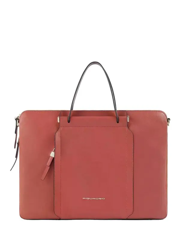 PIQUADRO Leather Laptop Bag - Orange