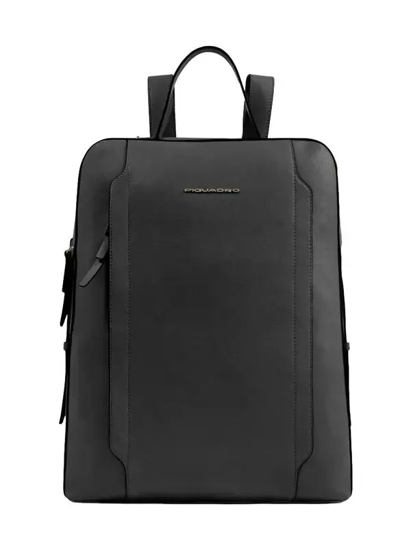 PIQUADRO Logo Plaque Backpack - Black