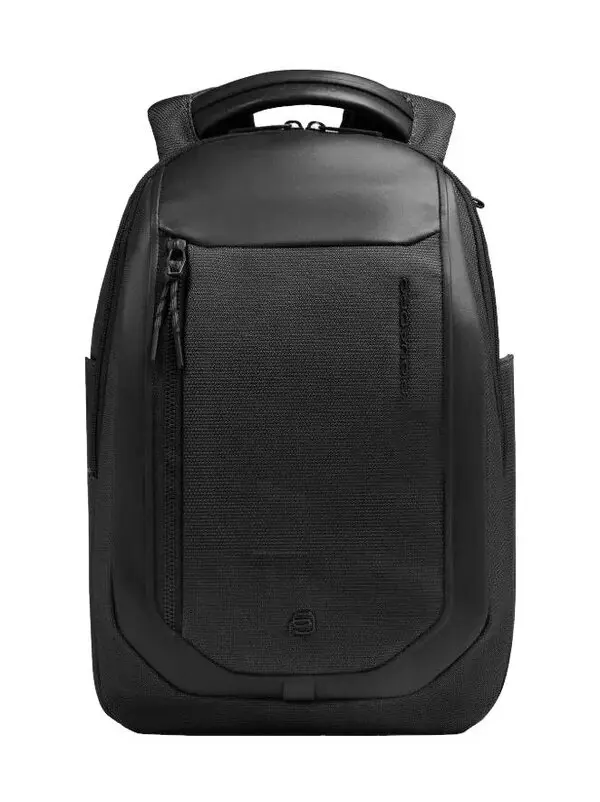 PIQUADRO Leather-panelled Backpack - Black