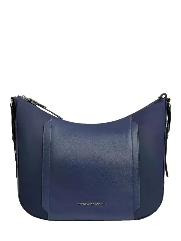 PIQUADRO Leather Panelled Shoulder Bag - Blue