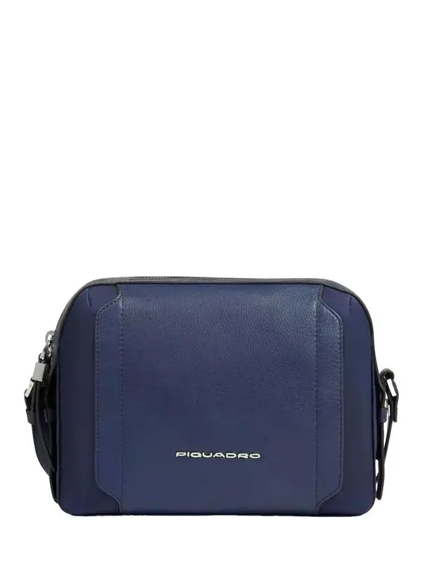 PIQUADRO Leather Panelled Cross Body Bag - Blue