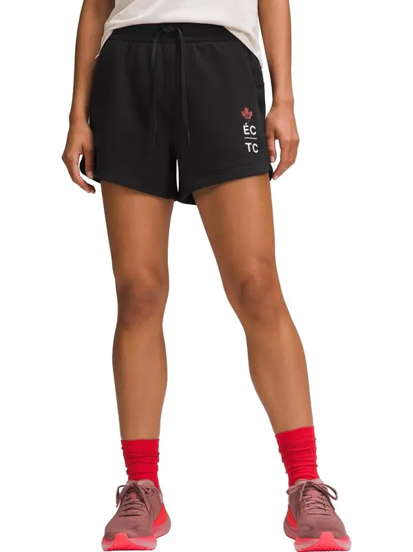 Lululemon Team Canada Relaxed-fit High-rise Fleece Shorts 4 - Black