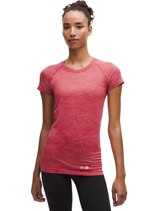 Lululemon Team Canada Swiftly Tech Short Sleeve Shirt 2.0 Hip Length - Waves Blush Coral/vintage Rose