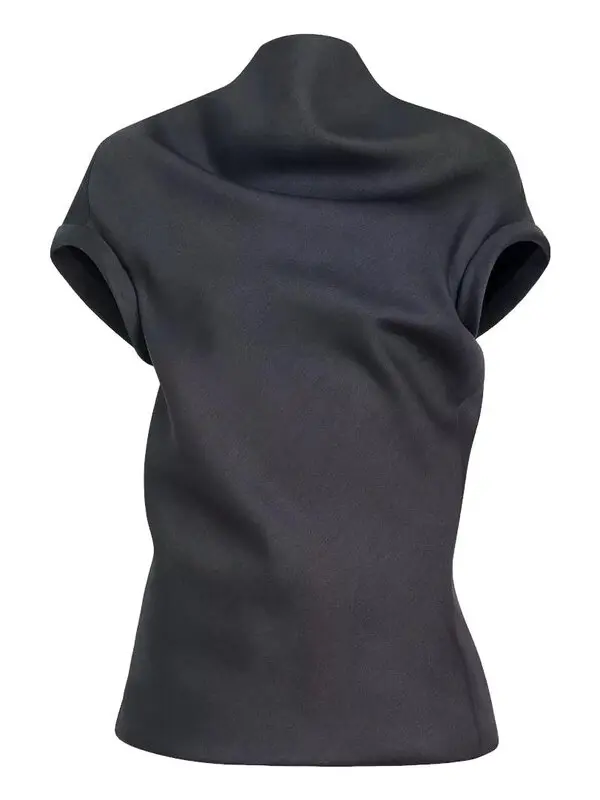 Khaite Tandie Draped Blouse - Grey