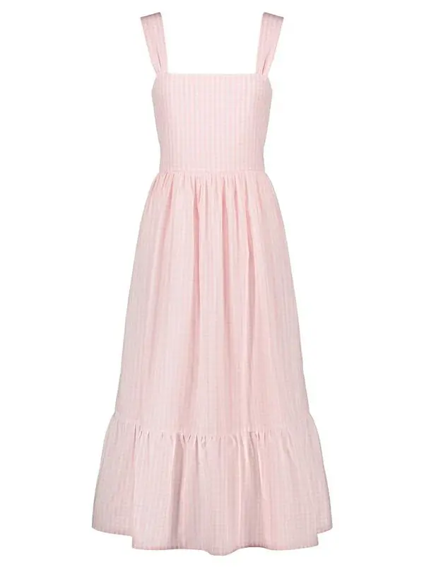 PALINGÉNÉSIE Jeanne Pink Gingham Maxi Dress - Orange
