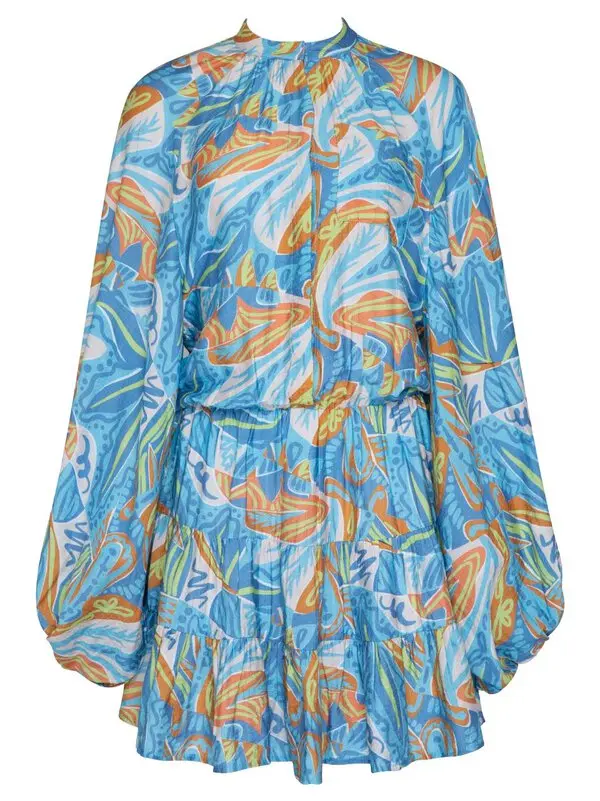 STATE OF GEORGIA Nirvana Mini Flare Dress - Blue