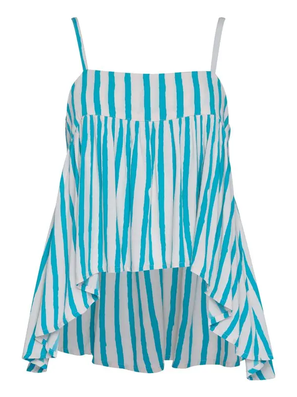 STATE OF GEORGIA Tiered High-low Top - Blue/white