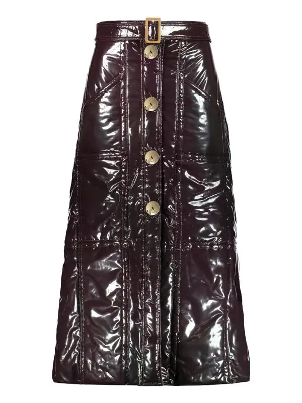 ELLERY Quilted Belted Skirt - Purple
