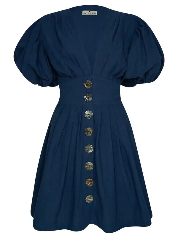 STATE OF GEORGIA The Jaime Mini Dress - Blue