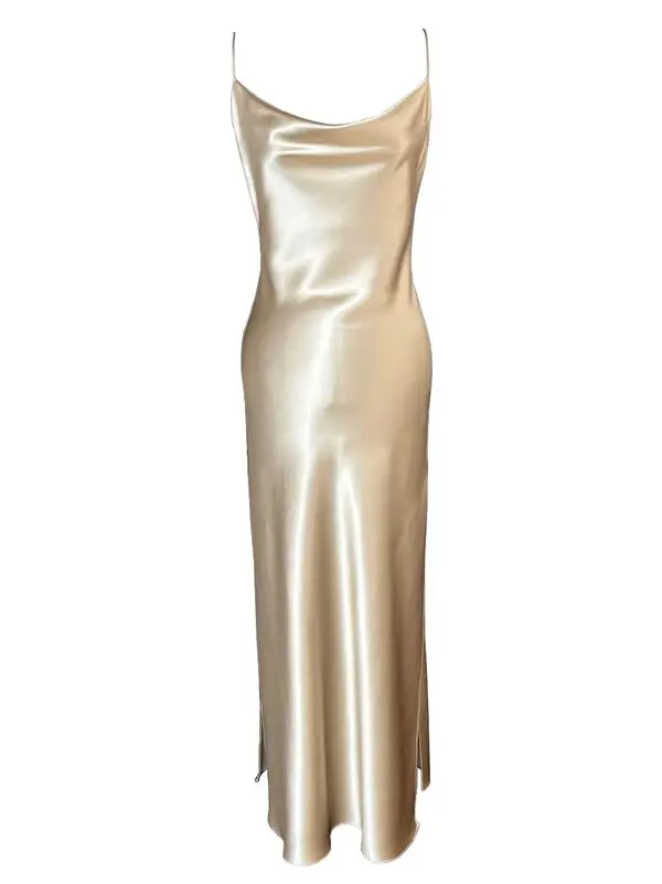 CREASE Joanie Classic Bias Cut Slip Dress - Gold