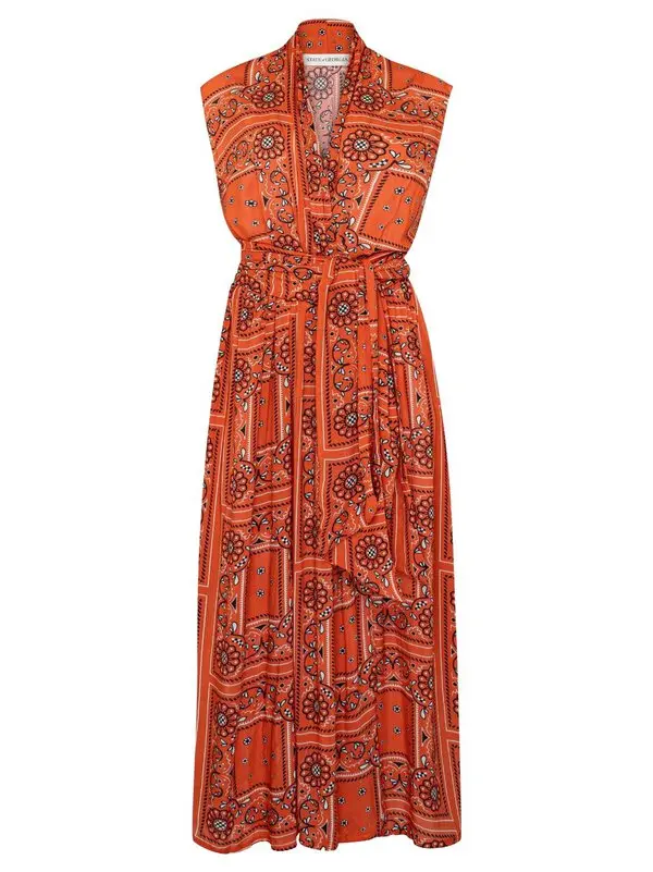 STATE OF GEORGIA Maxi Wrap Dress - Orange