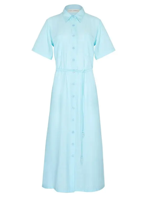 STATE OF GEORGIA The Destination Dress Aqua - Blue