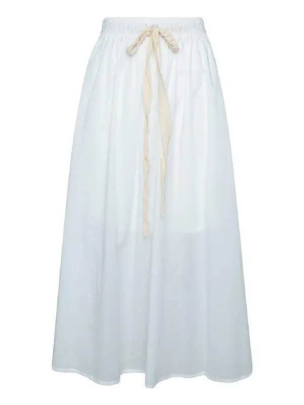 STATE OF GEORGIA The Tulie Drawstring Maxi Skirt - White