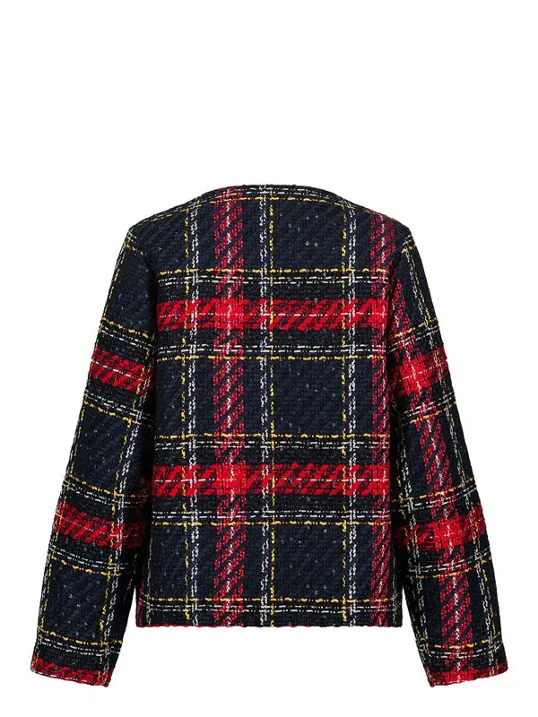 PALINGÉNÉSIE Josephine Checked Wool-blend Tweed Jacket - Blue/red/yellow