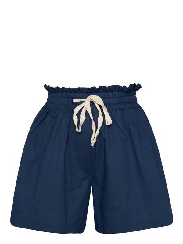 STATE OF GEORGIA Paperbag Drawstring Cotton Shorts - Blue