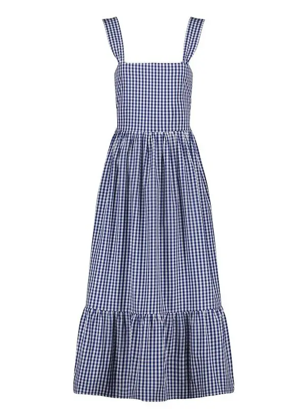 PALINGÉNÉSIE Jeanne Vichy Gingham Maxi Dress - Blue