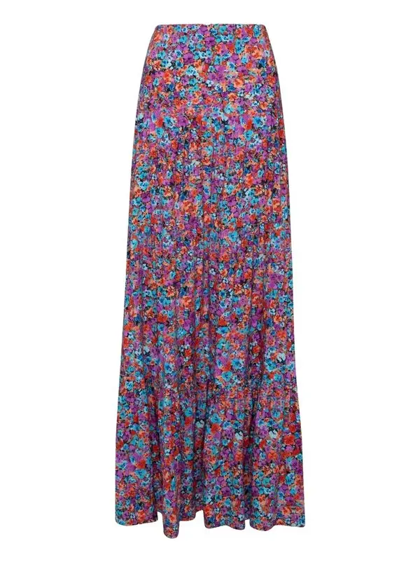 STATE OF GEORGIA High Waisted Floral Maxi Skirt - Red