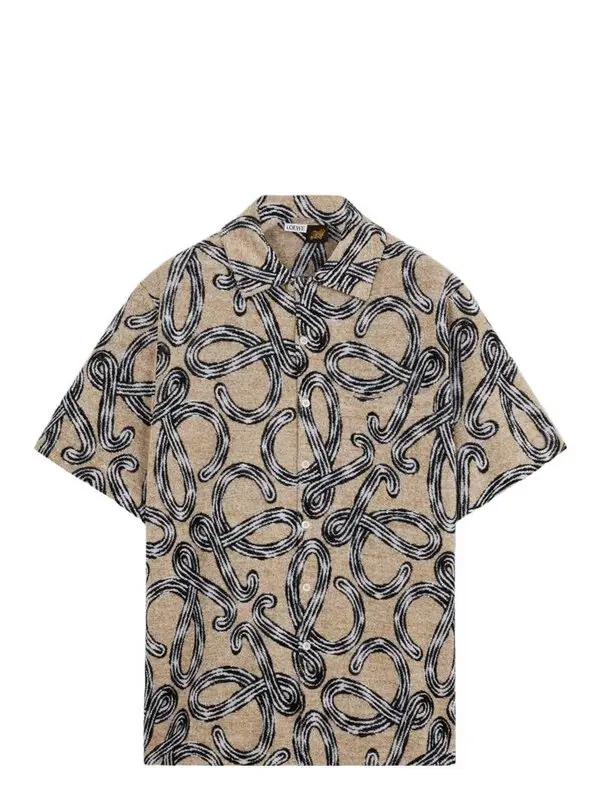 Loewe Paula's Ibiza Terry Jacquard Shirt Beige And Black - Multi