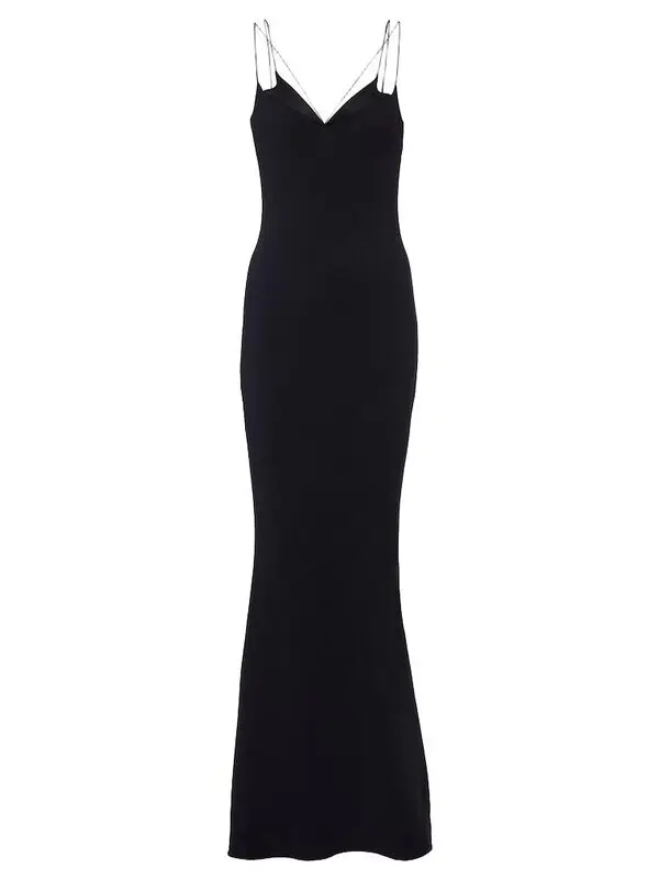 TOM FORD V-neck Silk-lined Satin Slip Dress - Black