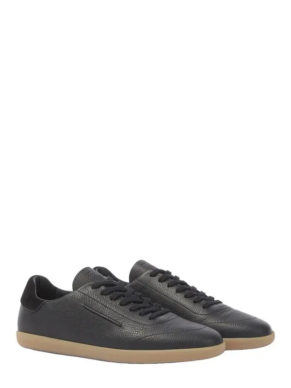 Zegna 232 Leather Lace-up Sneakers - Black