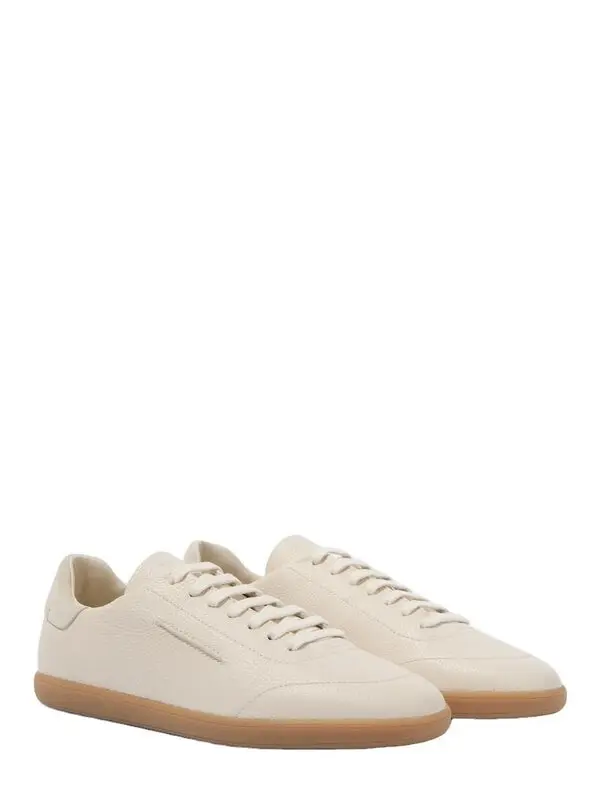 Zegna 232 Leather Lace-up Sneakers - White