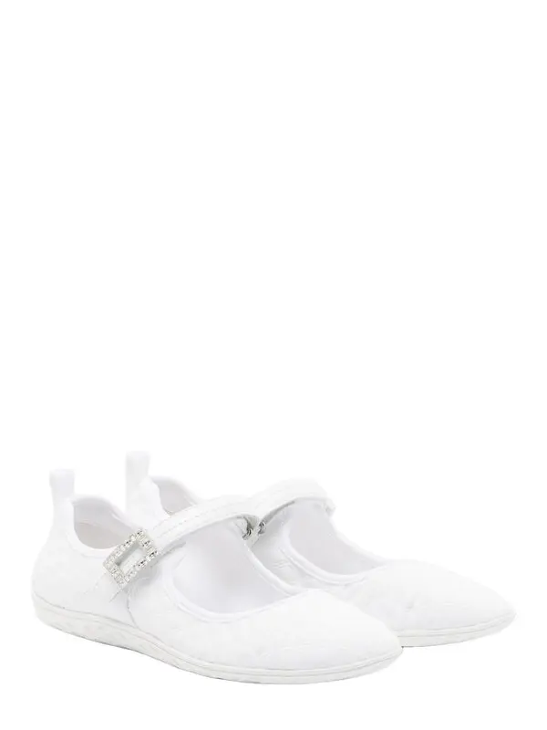 ROGER VIVIER Viv Low Mary Jane Flats - White